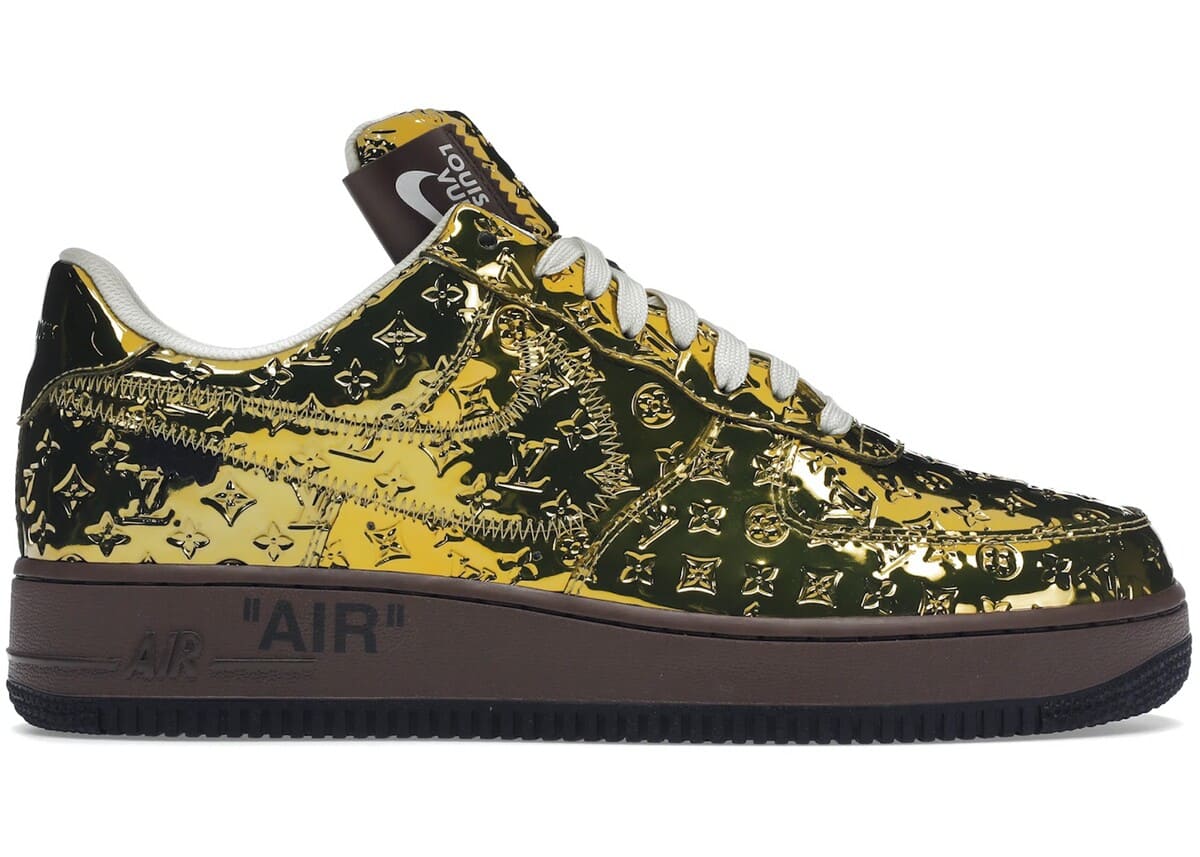 Giày Nike x LV Air Force 1 Low Virgil Abloh "Metallic Gold"